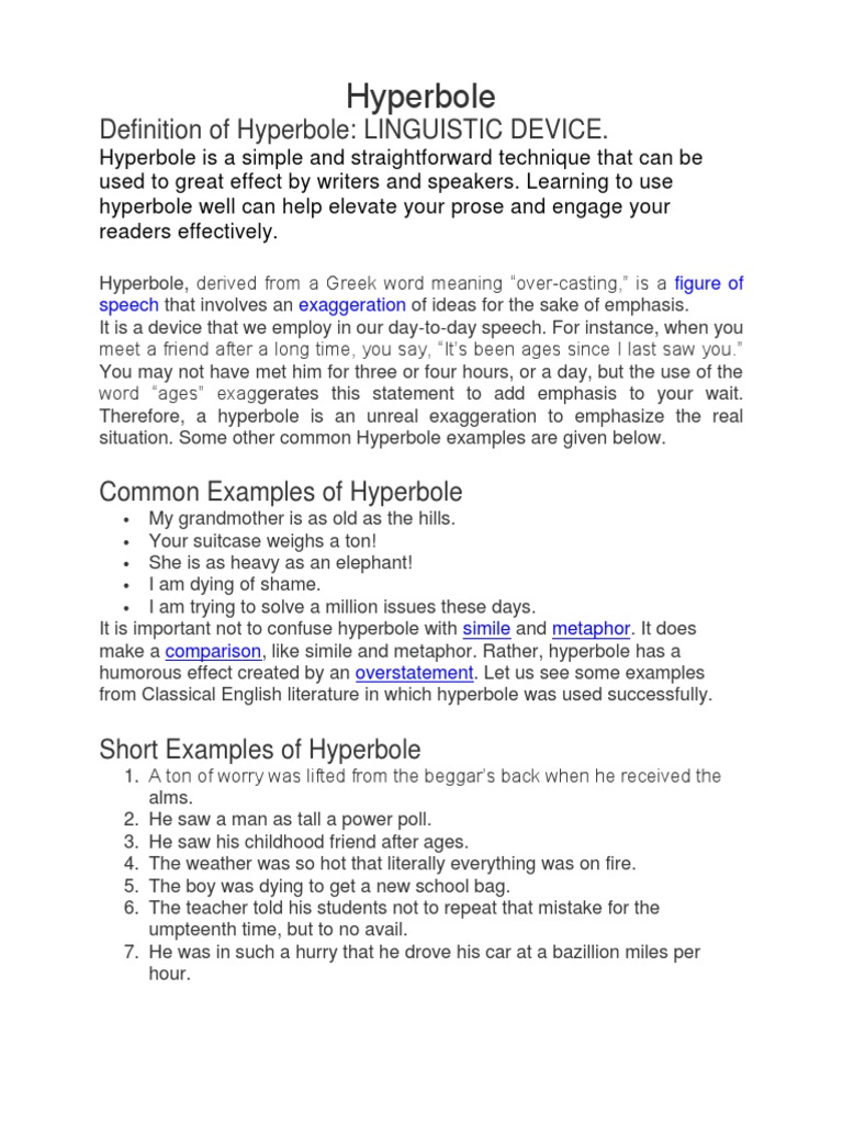 Hyperbole 1 | PDF | Othello | Satire