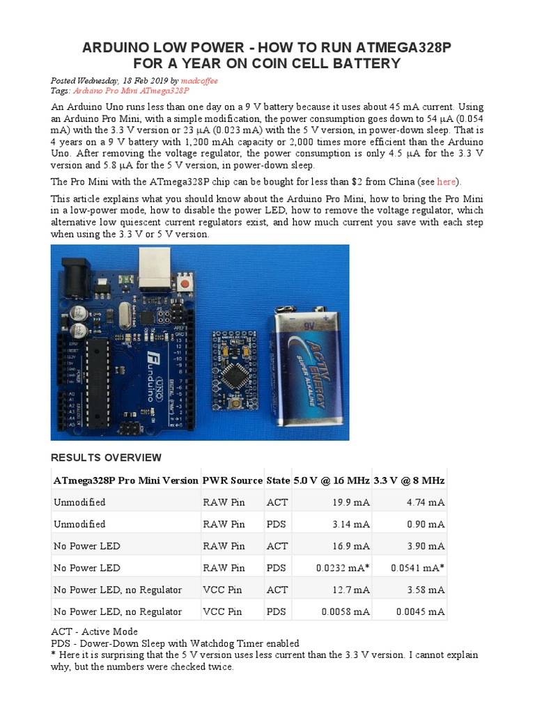 Arduino Low Power | PDF | Microcontroller | Arduino