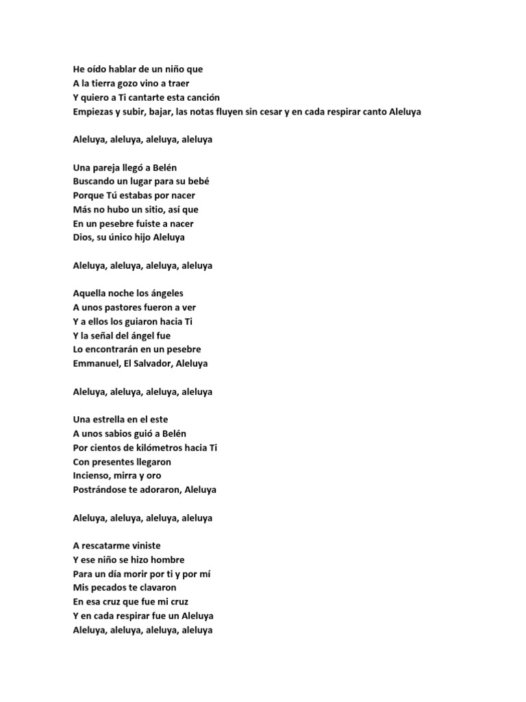 Aleluya Letra y Acordes | PDF