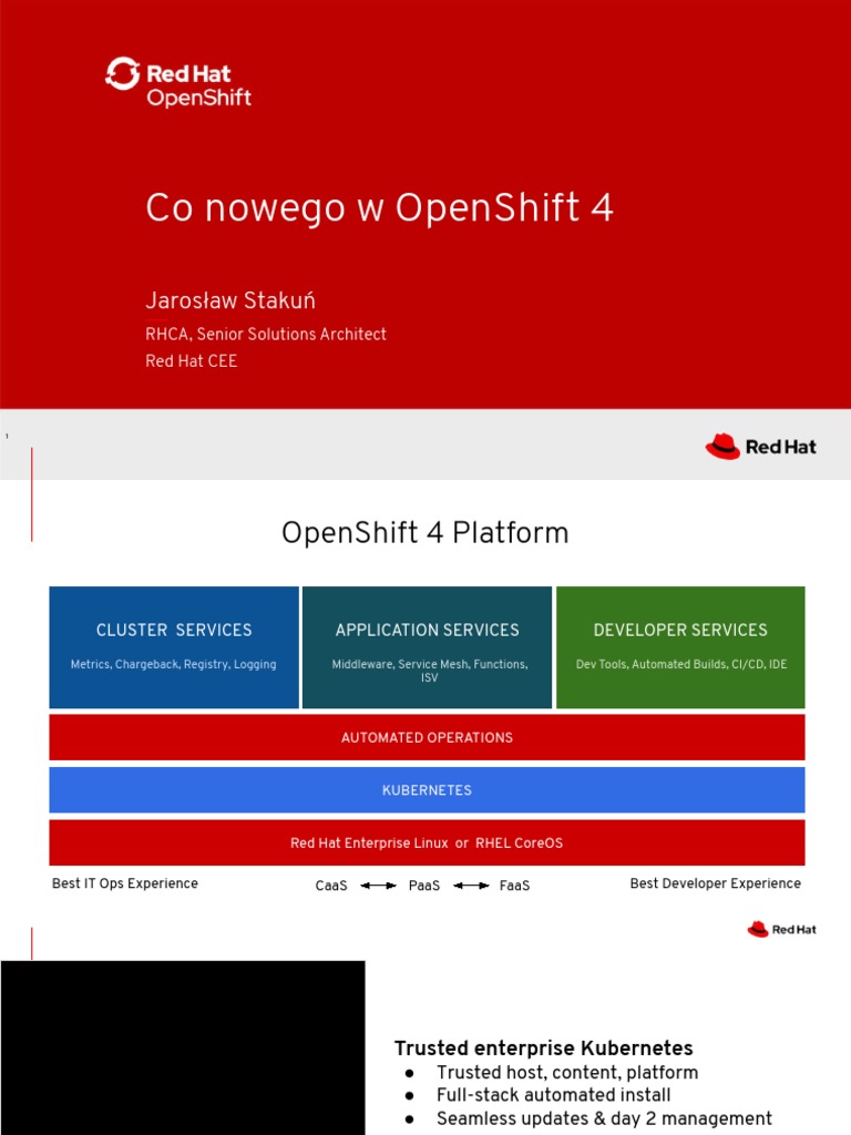 What S New in OpenShift Container Platform 4-1 | PDF | Cloud Computing ...