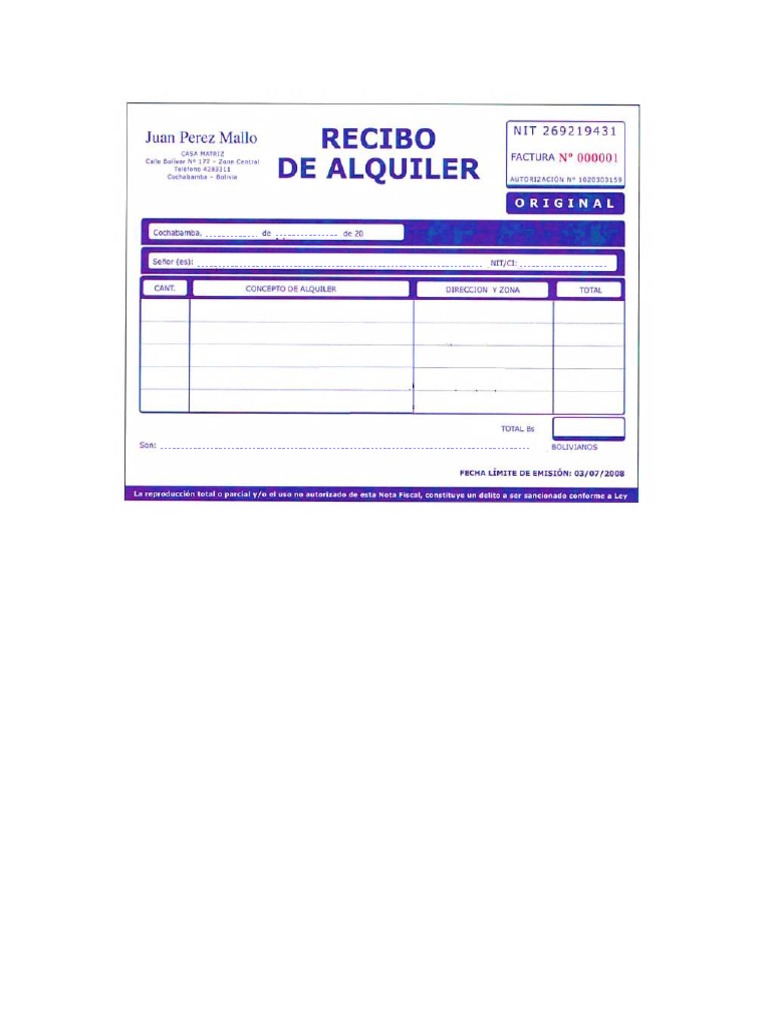 Recibo de Alquiler | PDF