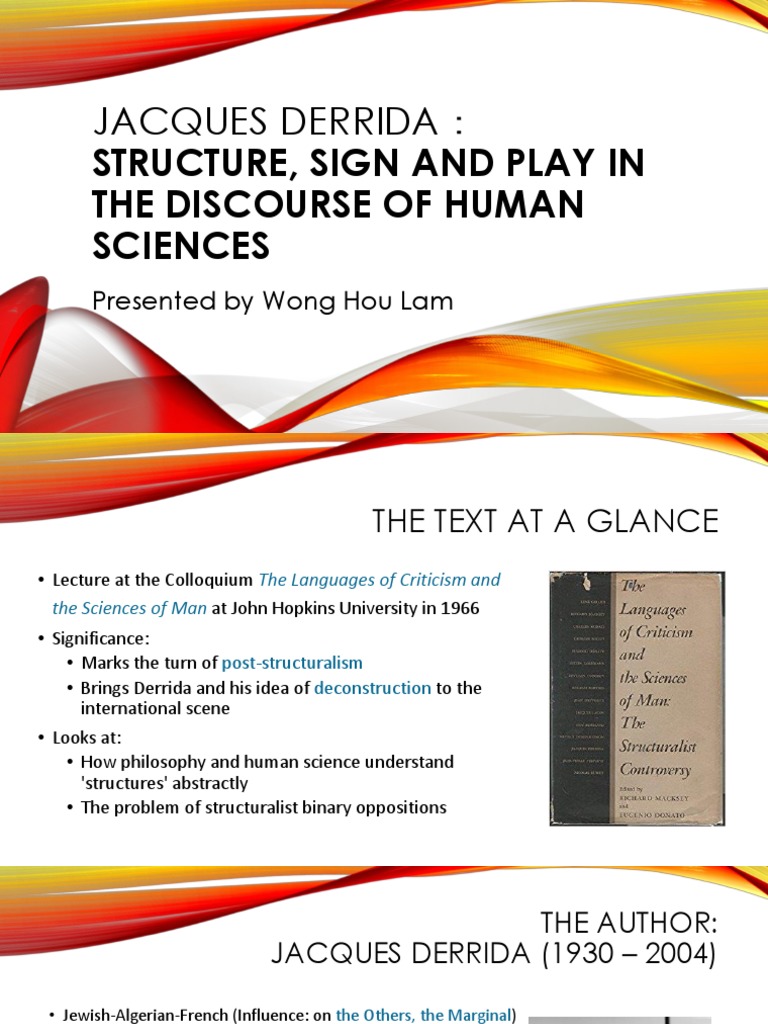 Derrida's Structure, Sign, and Play Explained | PDF | Deconstruction ...