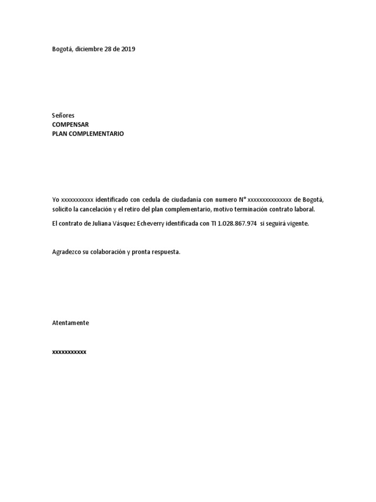Cancelación y El Retiro Del Plan Complementario | PDF