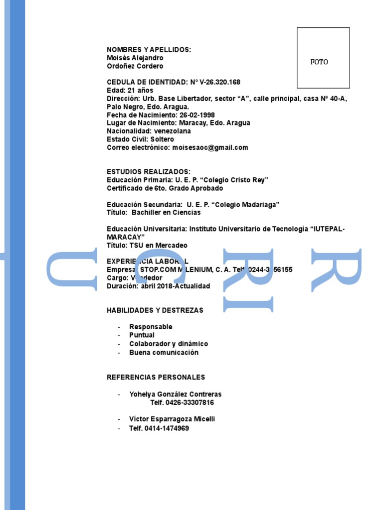 CURRICULUM VITAE Moises | PDF