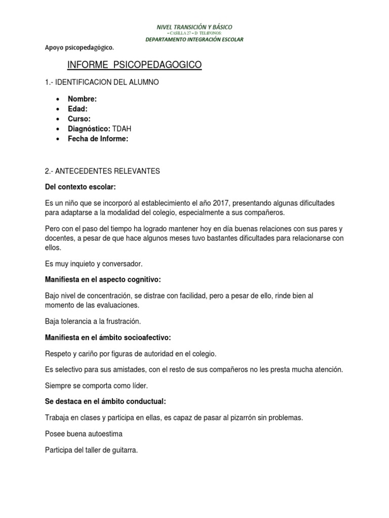 Informe para Neurologo | PDF