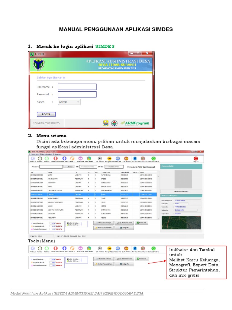 Panduan Penggunaan Aplikasi SIMDES | PDF