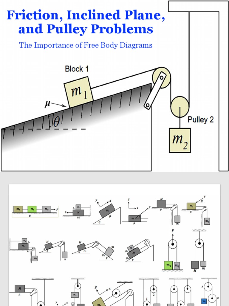 Physics Problems: Friction & Pulleys | PDF | Tension (Physics) | Friction