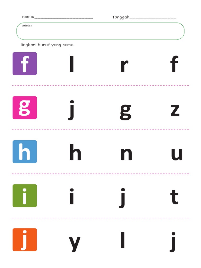 Melingkari Huruf Yang Sama PDF | PDF
