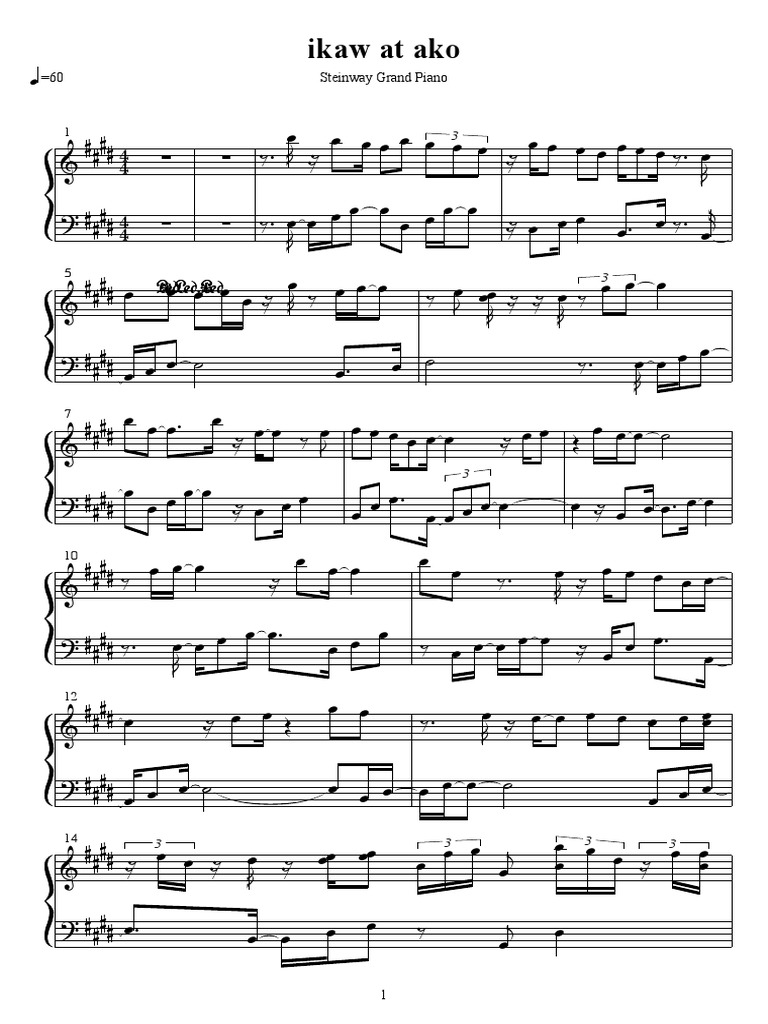 Ikaw at Ako Piano Sheet | PDF