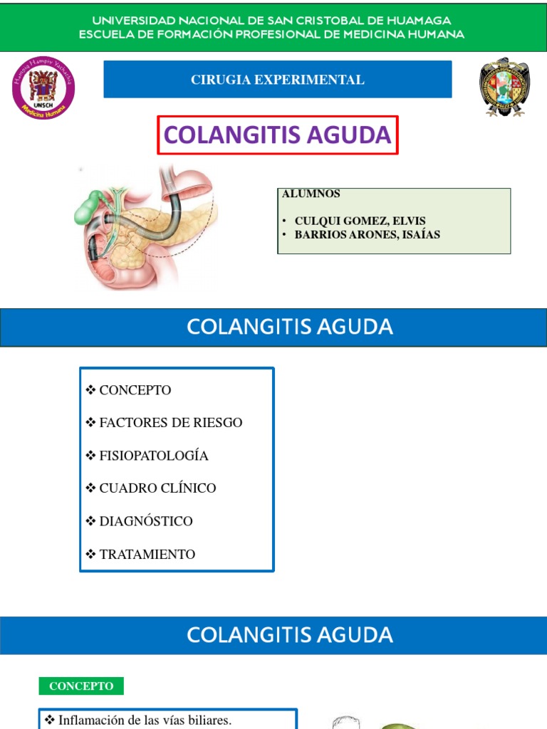 COLANGITIS-DEFINICION, EPIDEMIOLOGIA, FISIOPATOLOGIA, CLINICA ...