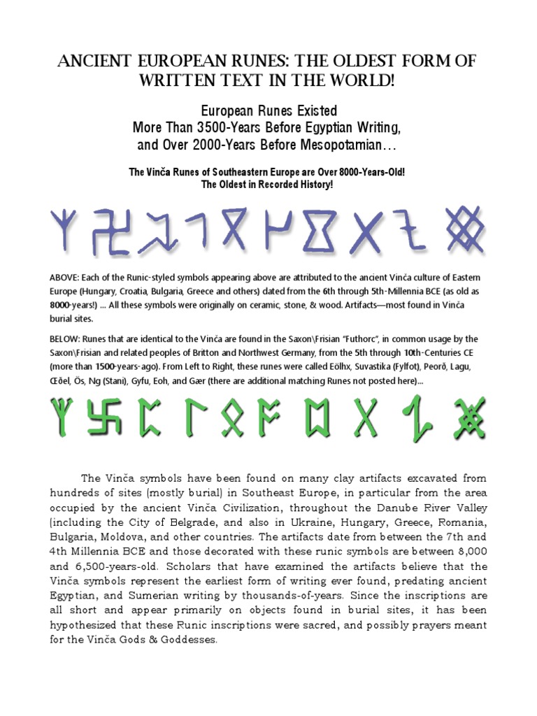 EUROPEAN RUNES OLDEST WRITINGin HISTORY | PDF | Deities | Runes