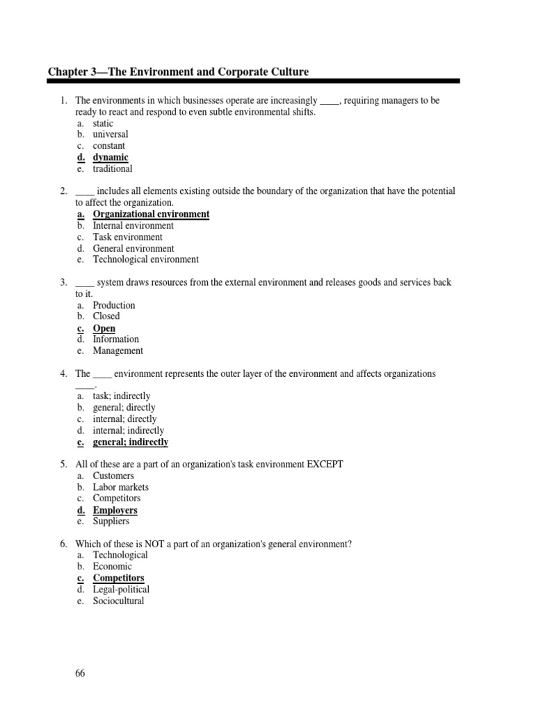 POM Chapter 3 With Attc Ans | PDF | Organizational Culture | Economies