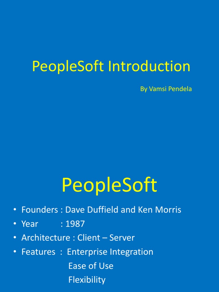 PeopleSoft Introduction | PDF
