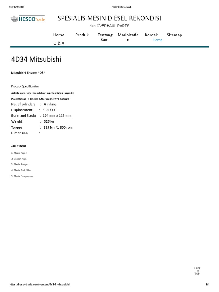 4D34 Mitsubishi PDF | PDF