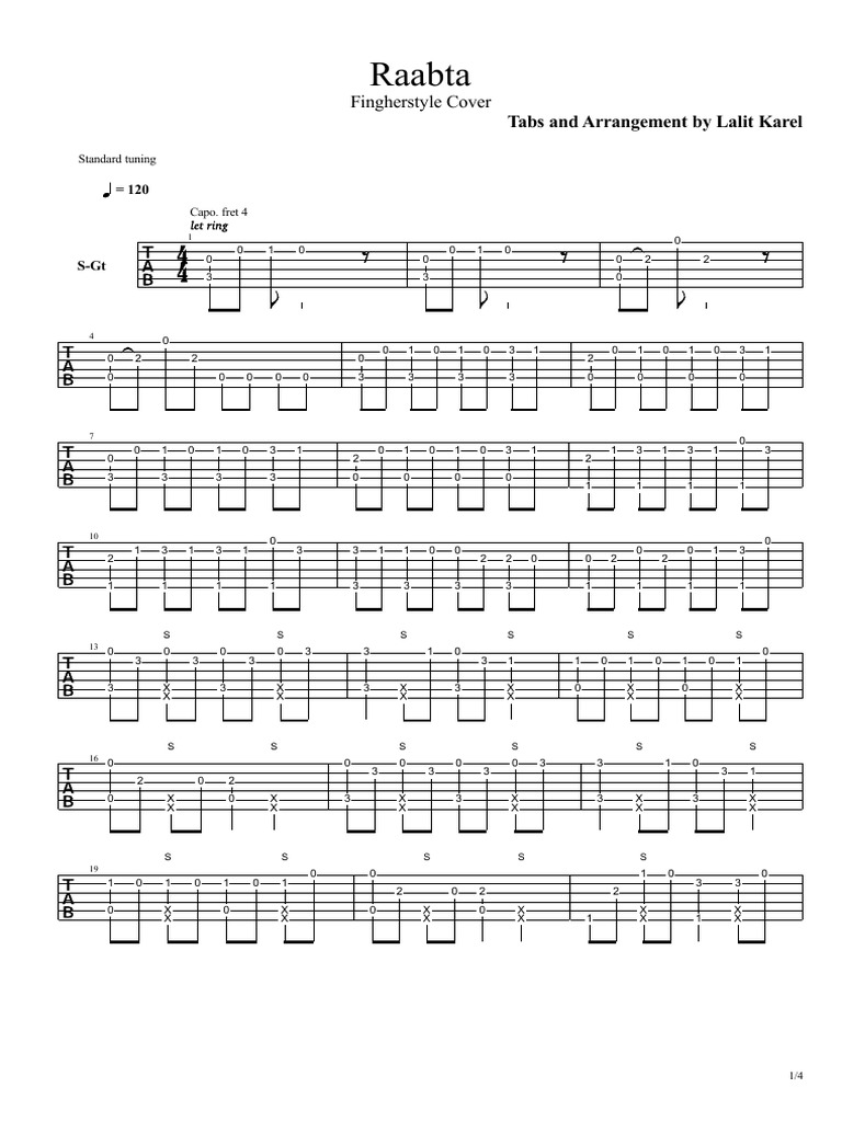 Raabta PDF | Download Free PDF | String Instruments | Guitar Family ...