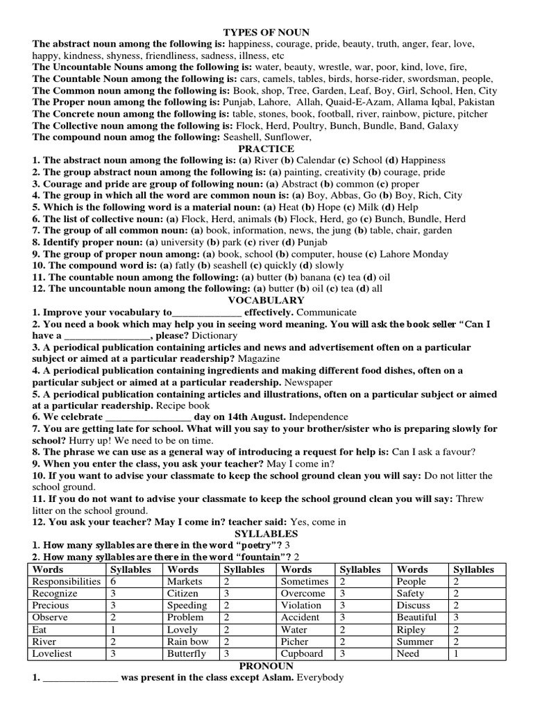 English Objective Part Final | PDF | Adjective | Noun