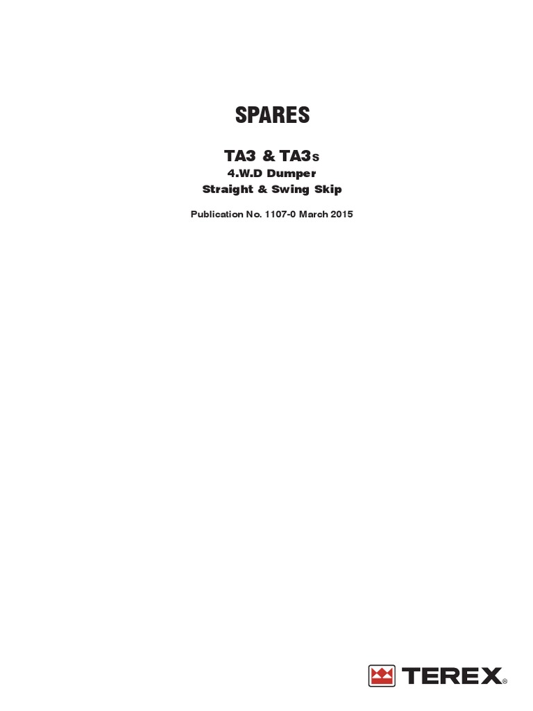 TEREX TA3-TA3S Dumper Spares | Download Free PDF | Machines ...