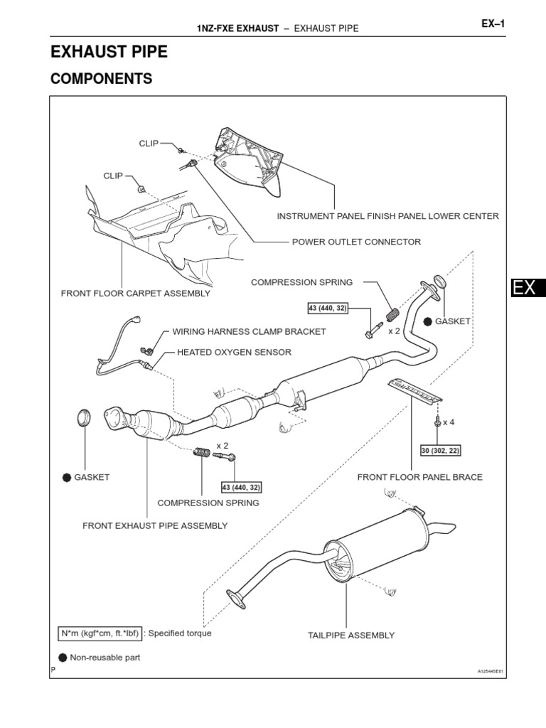 EX - 1NZ-FXE Exhaust | PDF | Pipe (Fluid Conveyance) | Vehicles