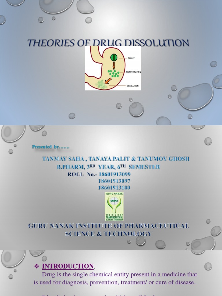 Theories of Dissolution | PDF | Solvation | Solubility