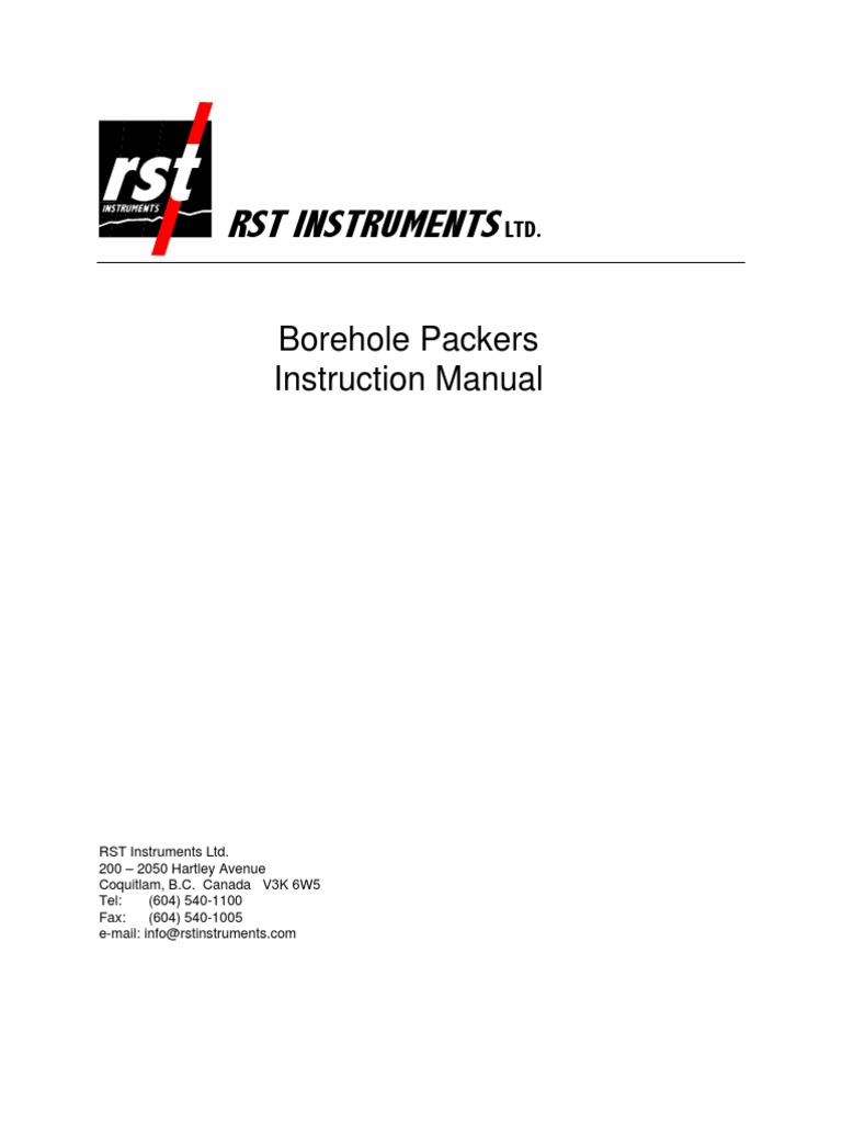 A Borehole Packer Instruction Manual | PDF | Pipe (Fluid Conveyance ...