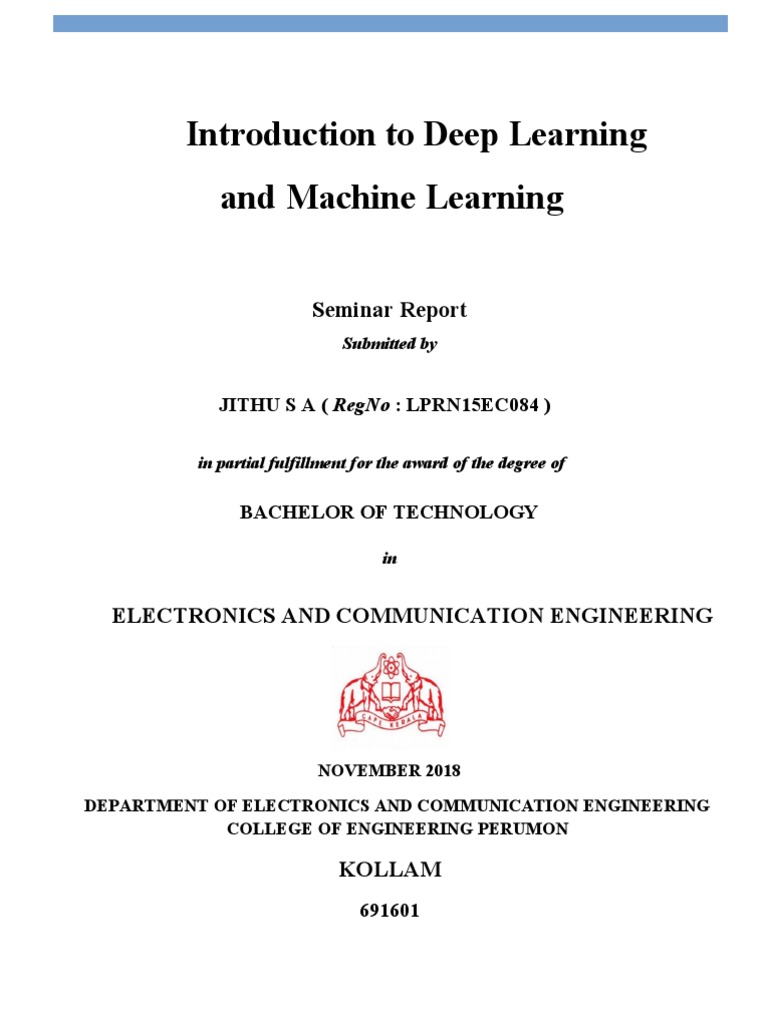 Seminar Report Deep-Learning PDF | PDF | Deep Learning | Machine Learning