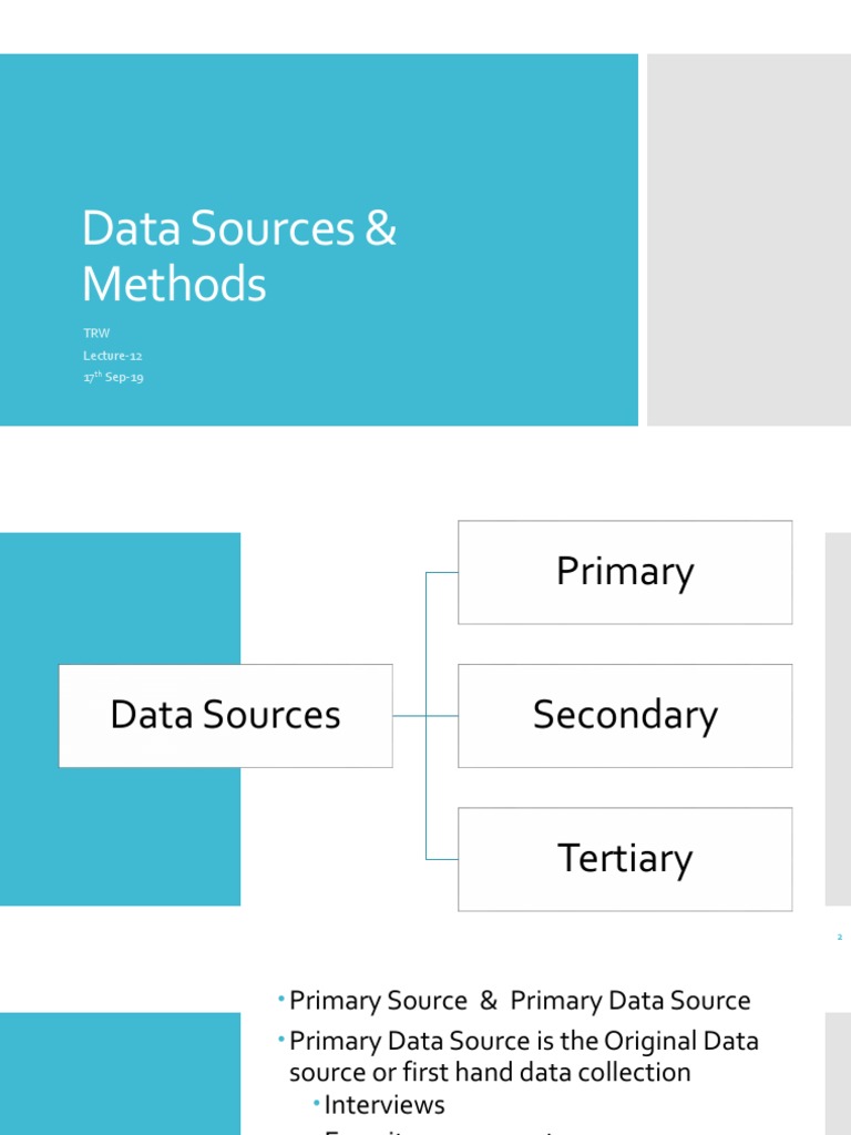 An Overview of Primary, Secondary, and Tertiary Data Sources and Common ...