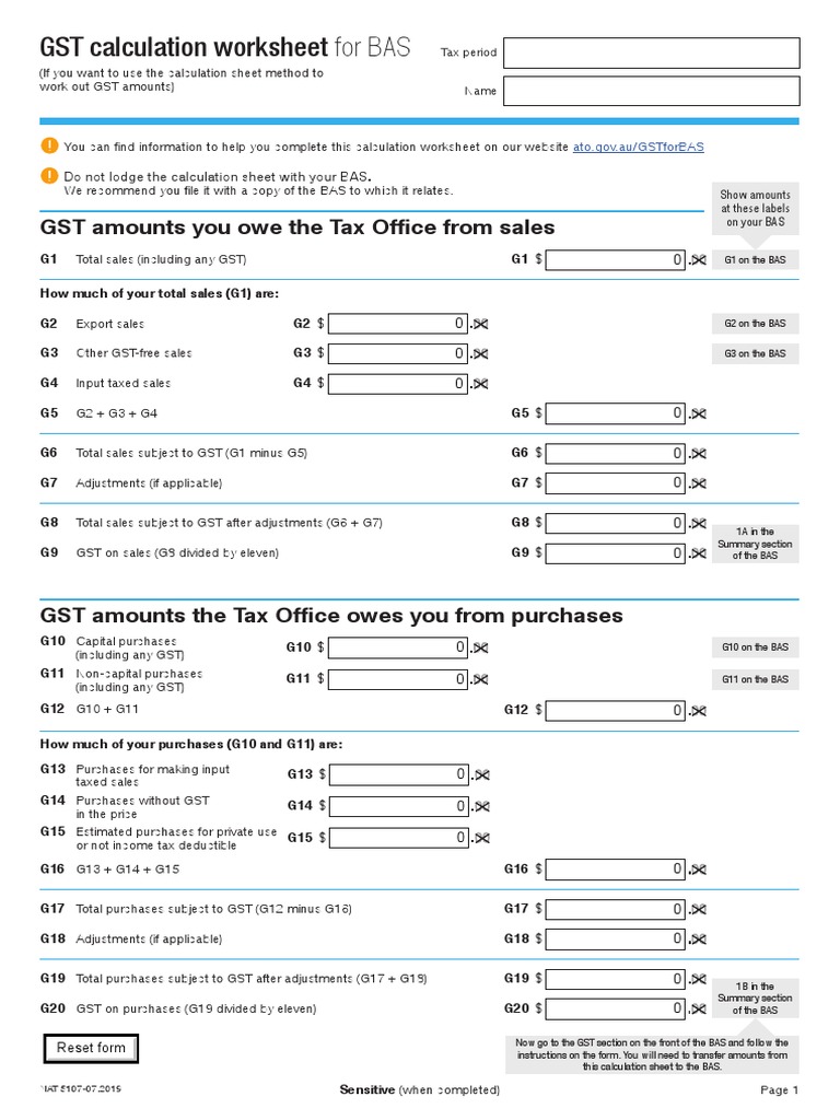 BAS Practice Form Australia | PDF | Public Finance | Taxation