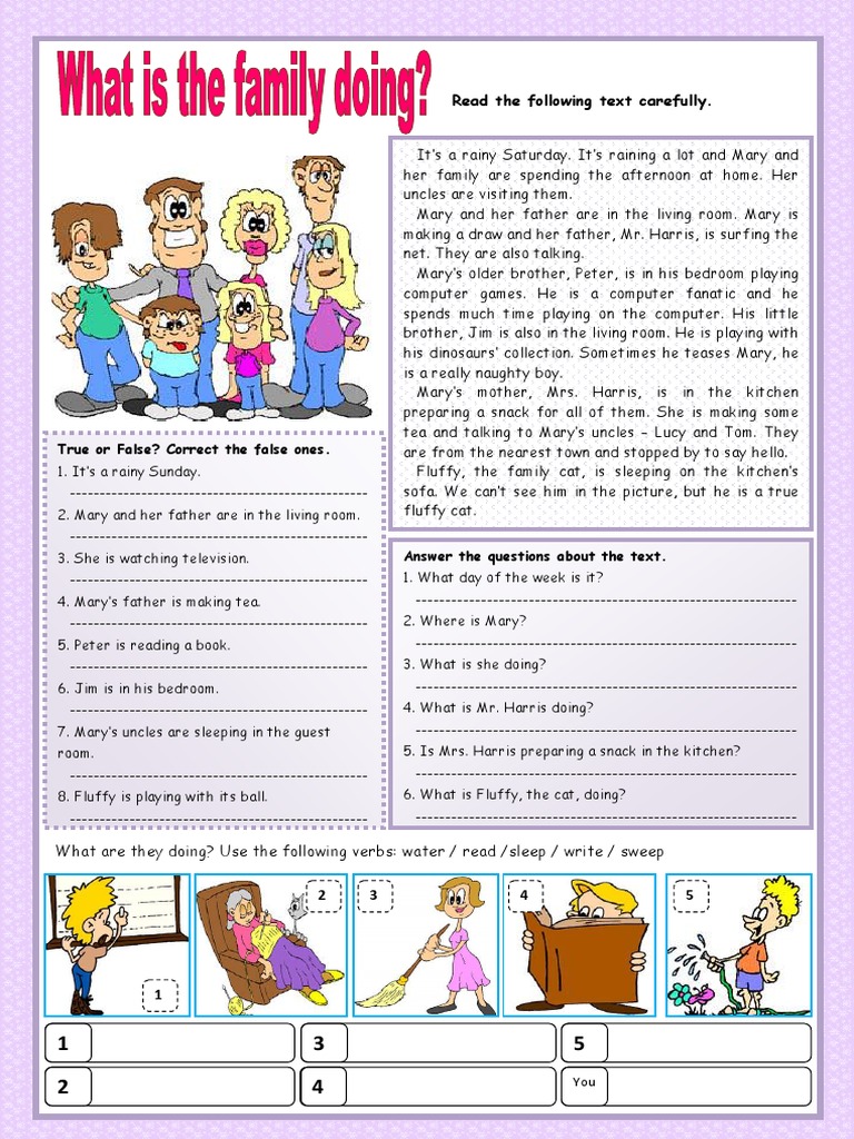 Reading Comprehension about a Rainy Day | PDF