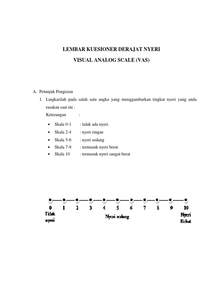 Kuesioner Skala Nyeri VAS | PDF