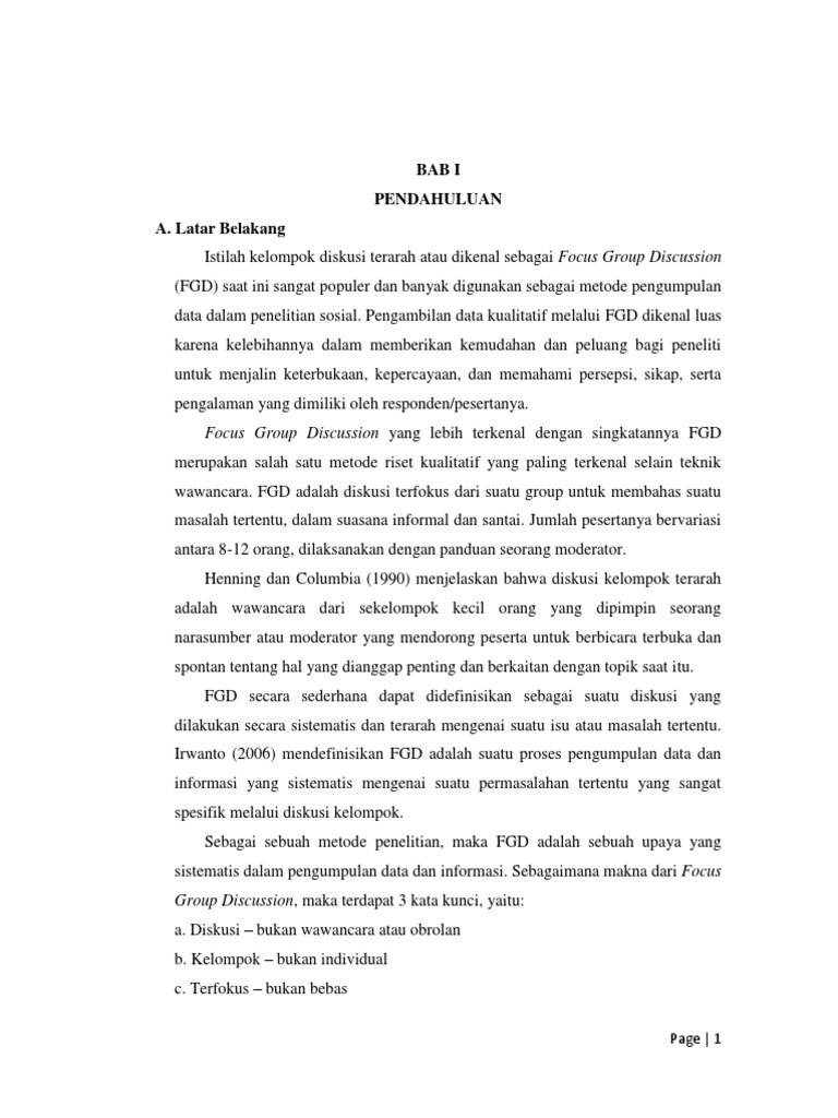 Contoh Laporan Kegiatan FGD | PDF | Sains & Matematika