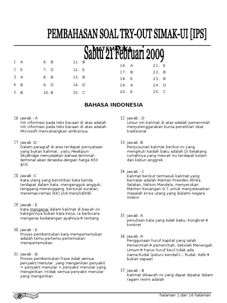 Pembahasan Simak Ui-Ips | PDF