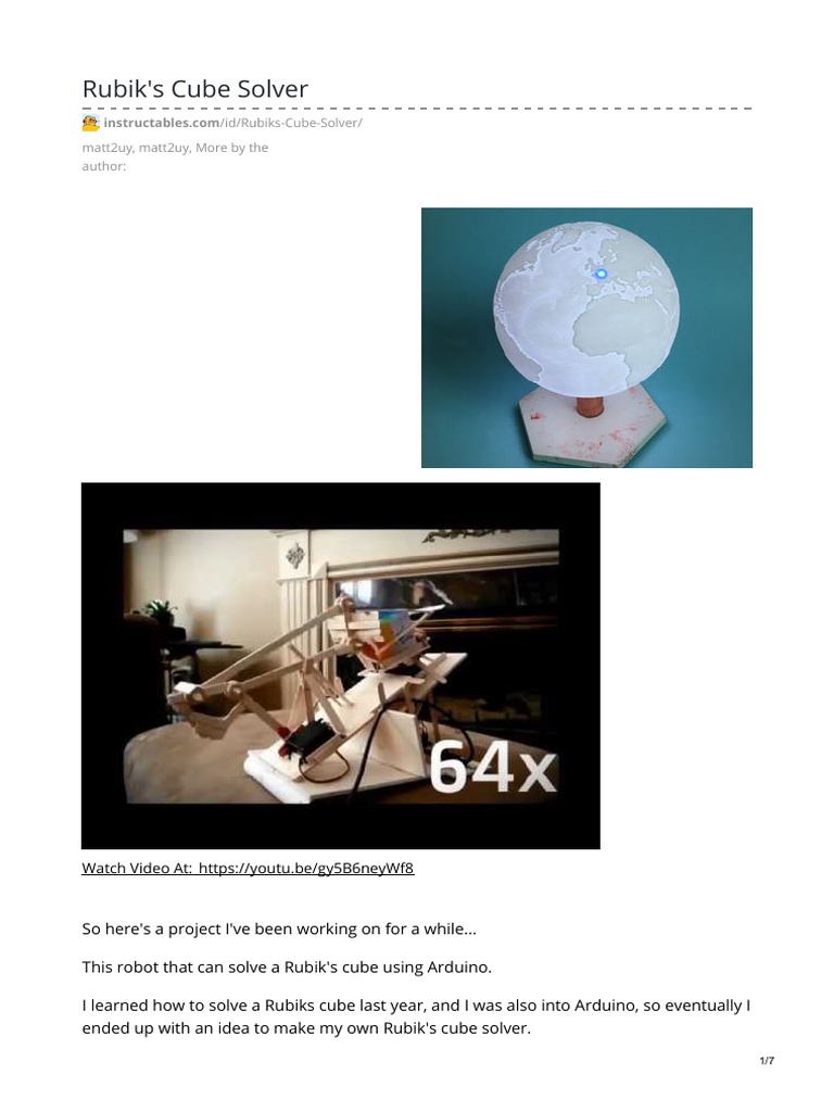 Rubiks Cube Solver Pdf Pdf Arduino Graphical User Interfaces