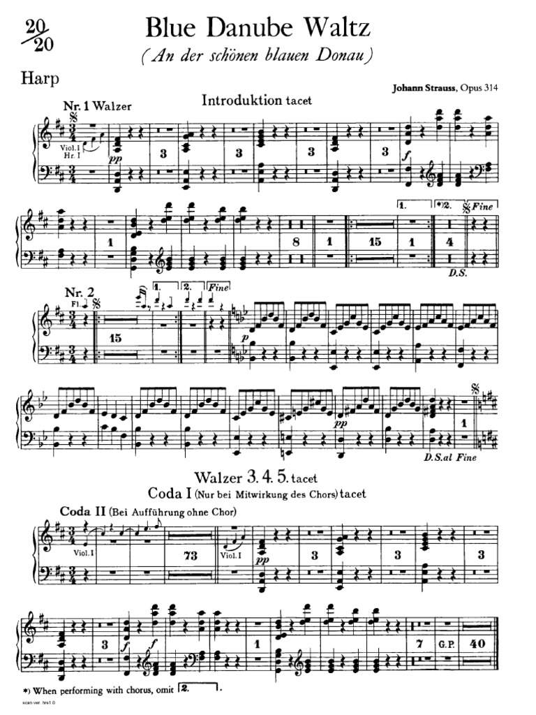 Strauss Danubio Azul Piano | PDF
