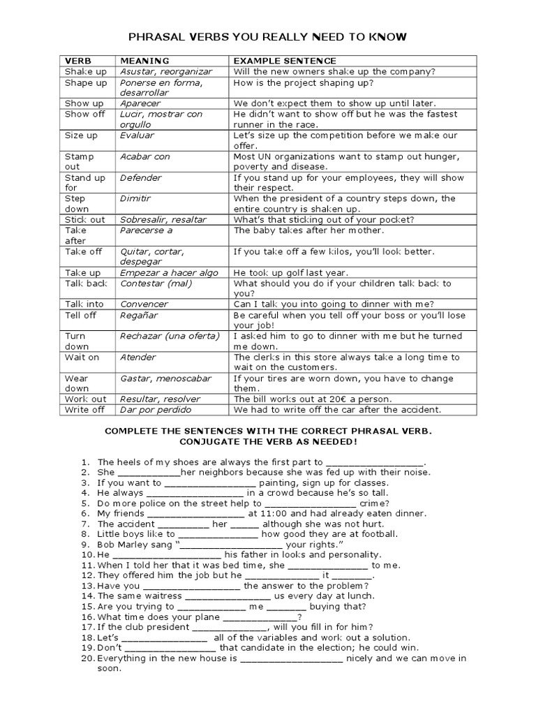 100 Phrasal Verbs You Really Need To Know 5 - 33136 | PDF