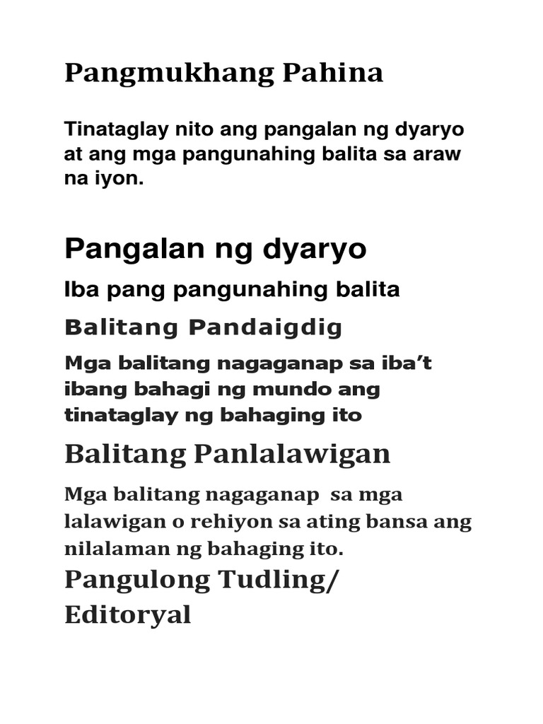 Bahagi NG Dyaryo | PDF