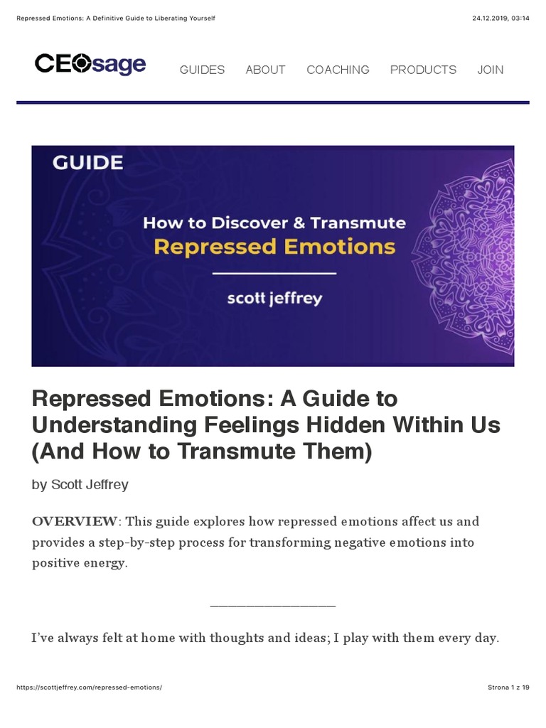 Repressed Emotions: A Definitive Guide To Liberating Yourself | PDF ...