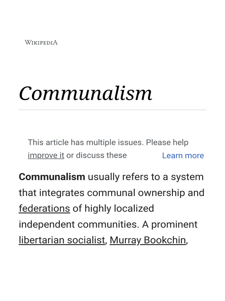 A Comprehensive Overview of the Concept of Communalism Throughout ...