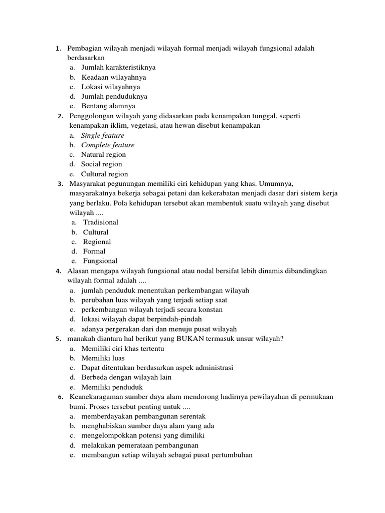 Soal Pas Geo KLS 12 Ganjil 2019 | PDF