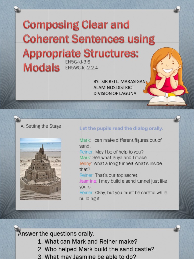 ENGLISH 5 Q2 WEEK 4 Composing Clear and Coherent Sentences Using ...