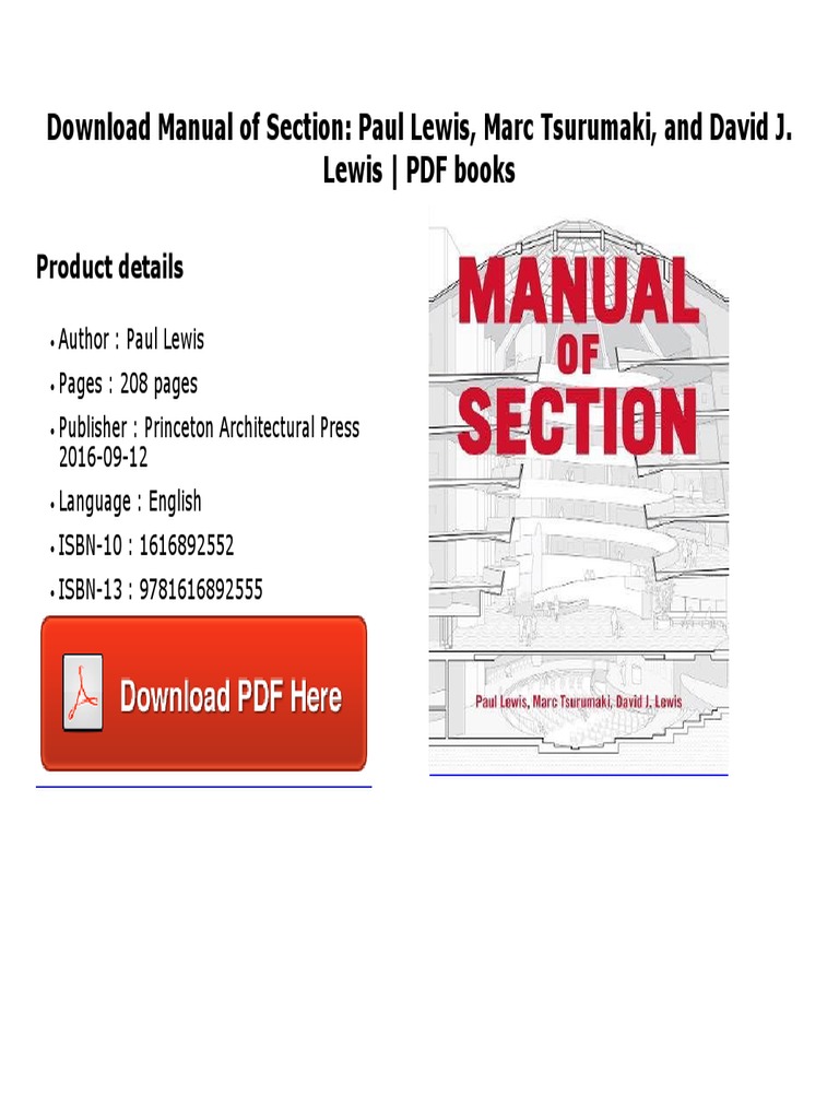 Manual of Section by Paul Lewis | PDF | E Books | Mass Media
