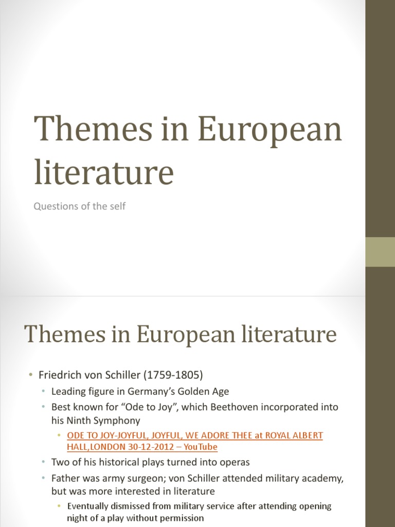 Themes in European Literature Analysis | PDF | Existentialism | Romanticism