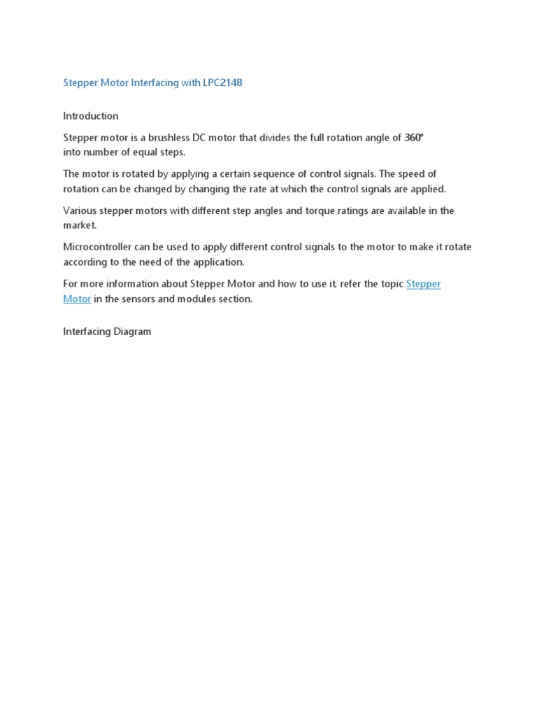 Stepper Motor Interfacing With LPC2148 | PDF | Magnetic Devices ...