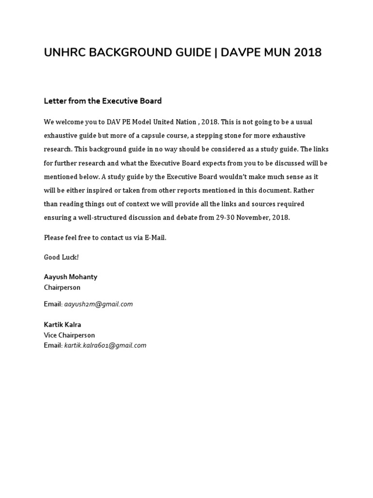 Unhrc Background Guide - Davpe Mun 2018 | PDF | Capital Punishment ...