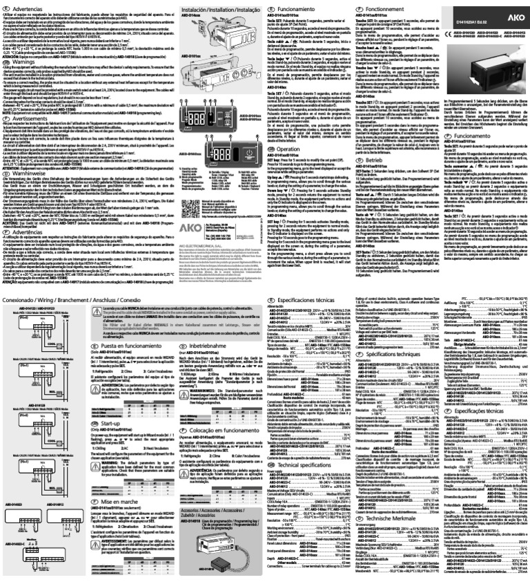 Ficha Técnica AKO-D14023 | PDF | Termodinámica Atmosférica | Equipo eléctrico