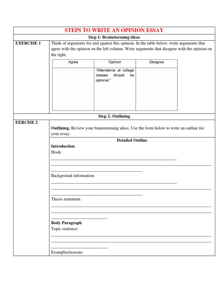 Steps To Write An Opinion Essay | PDF | Essays | Writing