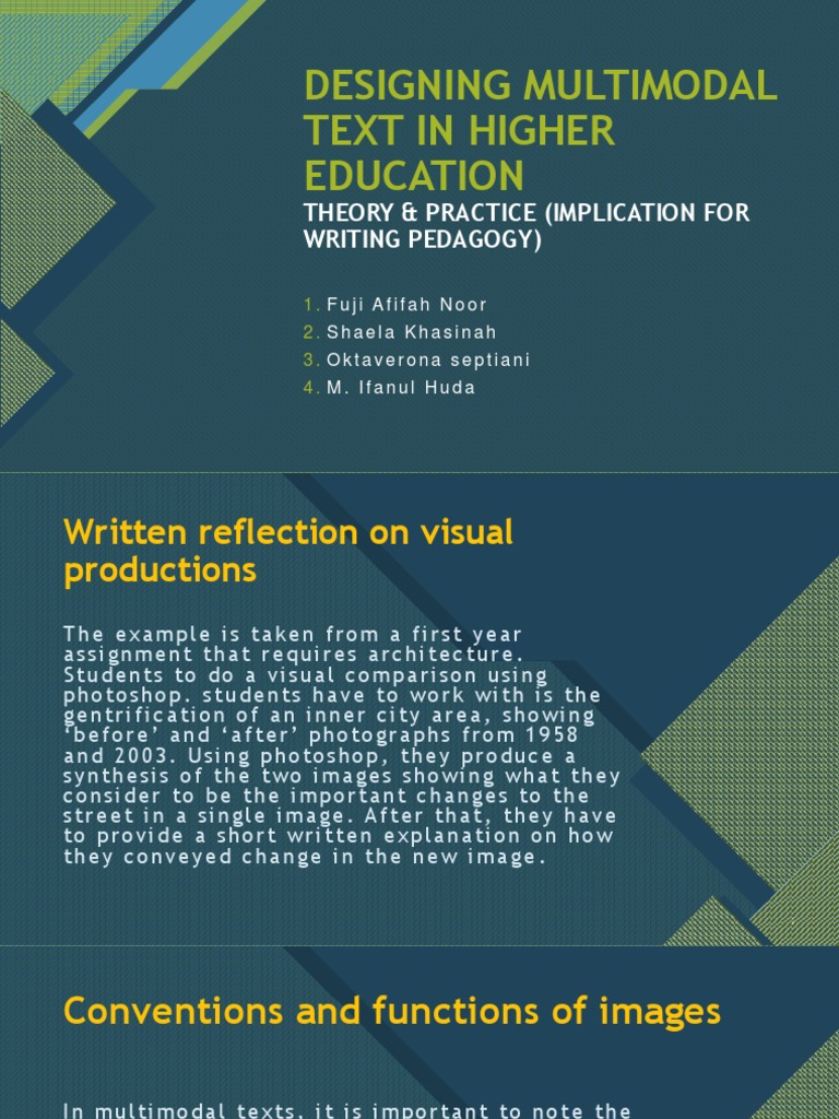 Designing Multimodal Text in Higher Education | PDF | Data Analysis ...
