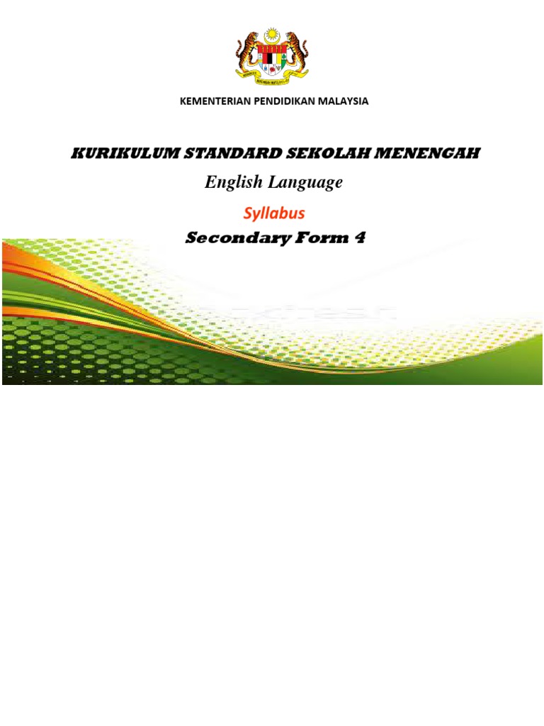 Secondary Syllabus Form 4 PDF | PDF | Curriculum | English Language