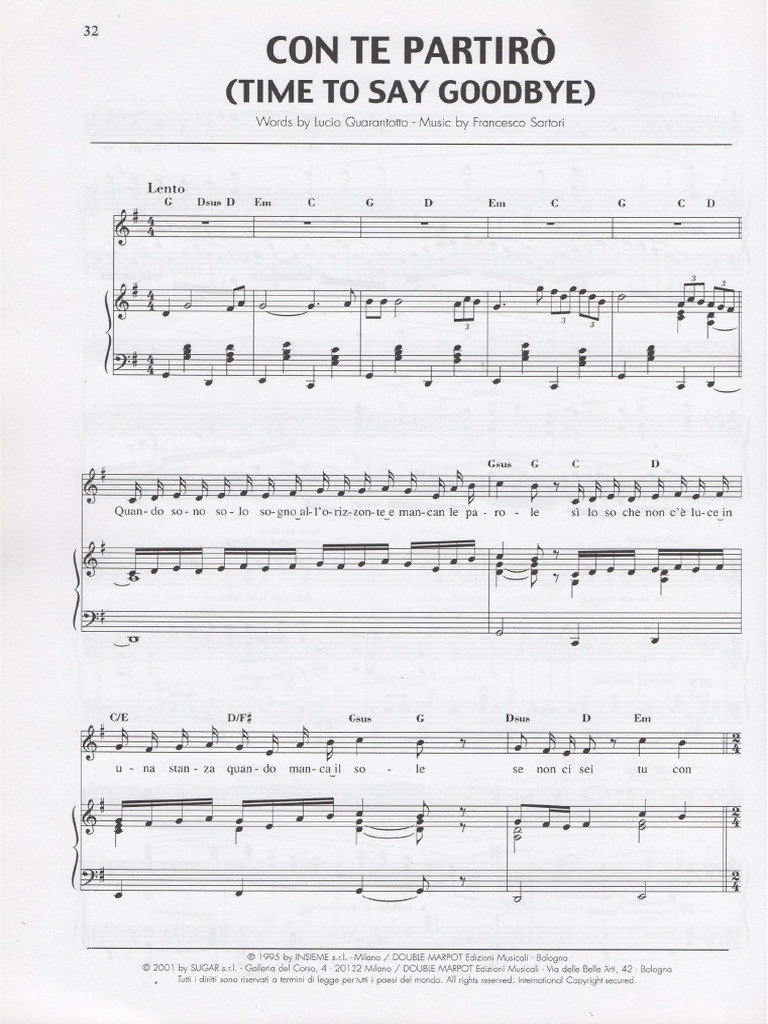 Con Te Partirò (Score) Lo | PDF