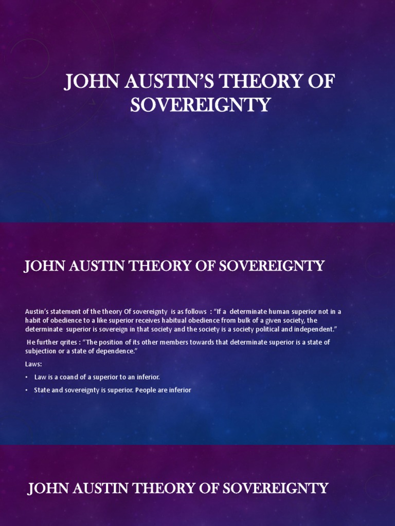 John Austin Theory of Sovereignty | PDF