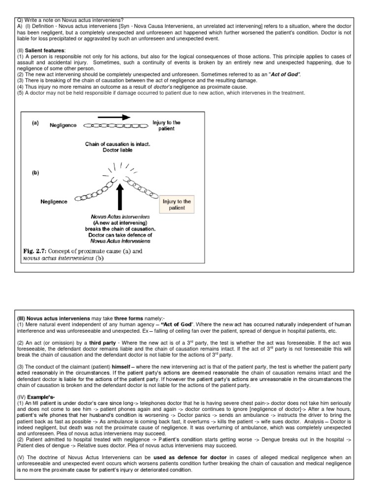 Novus Actus Interveniens | PDF | Causation (Law) | Negligence